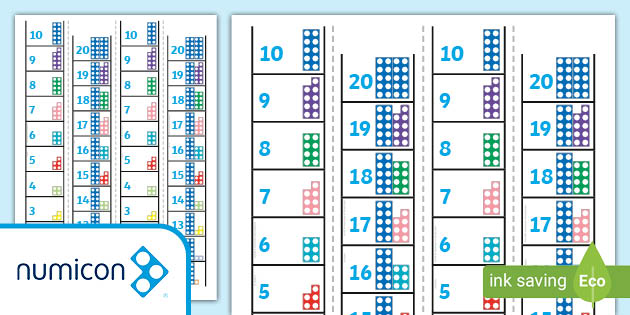 Number Ladder 0-20 Counting Numicon Shapes (teacher made)